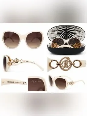 Roberto Cavalli | Accessories | Roberto Cavalli Cream Sunglasses With ...